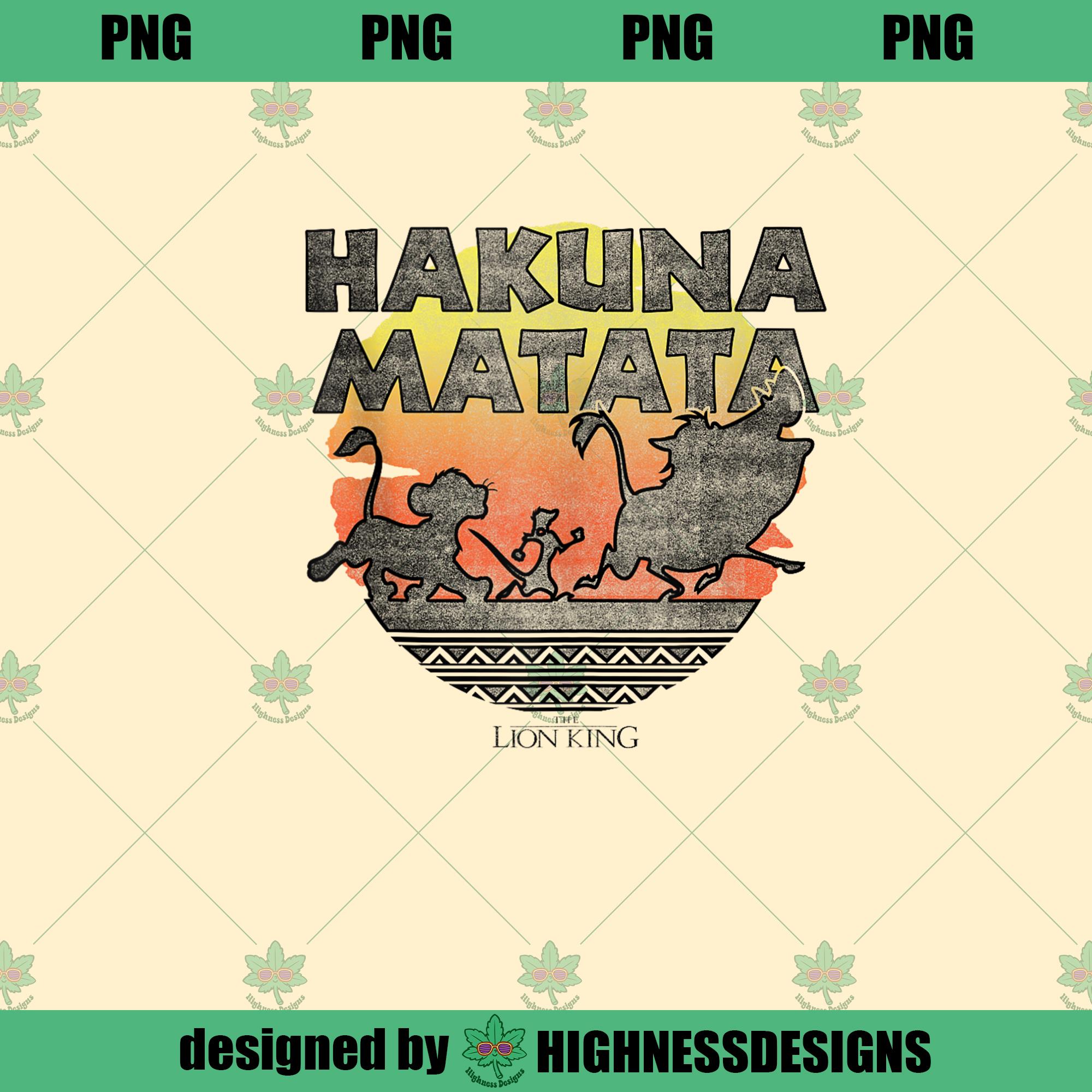 Disney The Lion King Hakuna Matata Sunset Silhouette Poster - Inspire ...