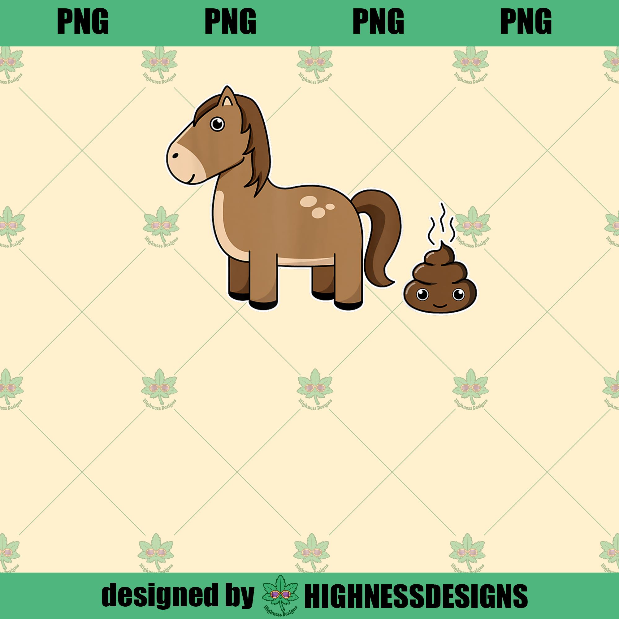 Funny Horse Shit Poop Face Cartoon Illustration Gift PNG Dow - Inspire ...