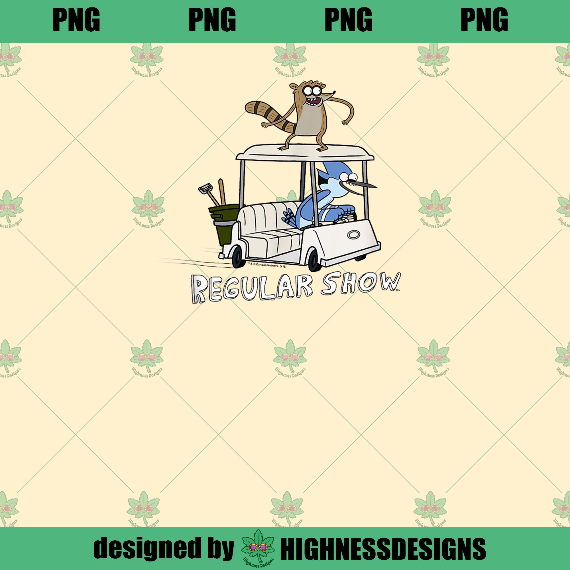 Regular Show Mordecai and Rigby Golf Cart PNG Download - Inspire Uplift