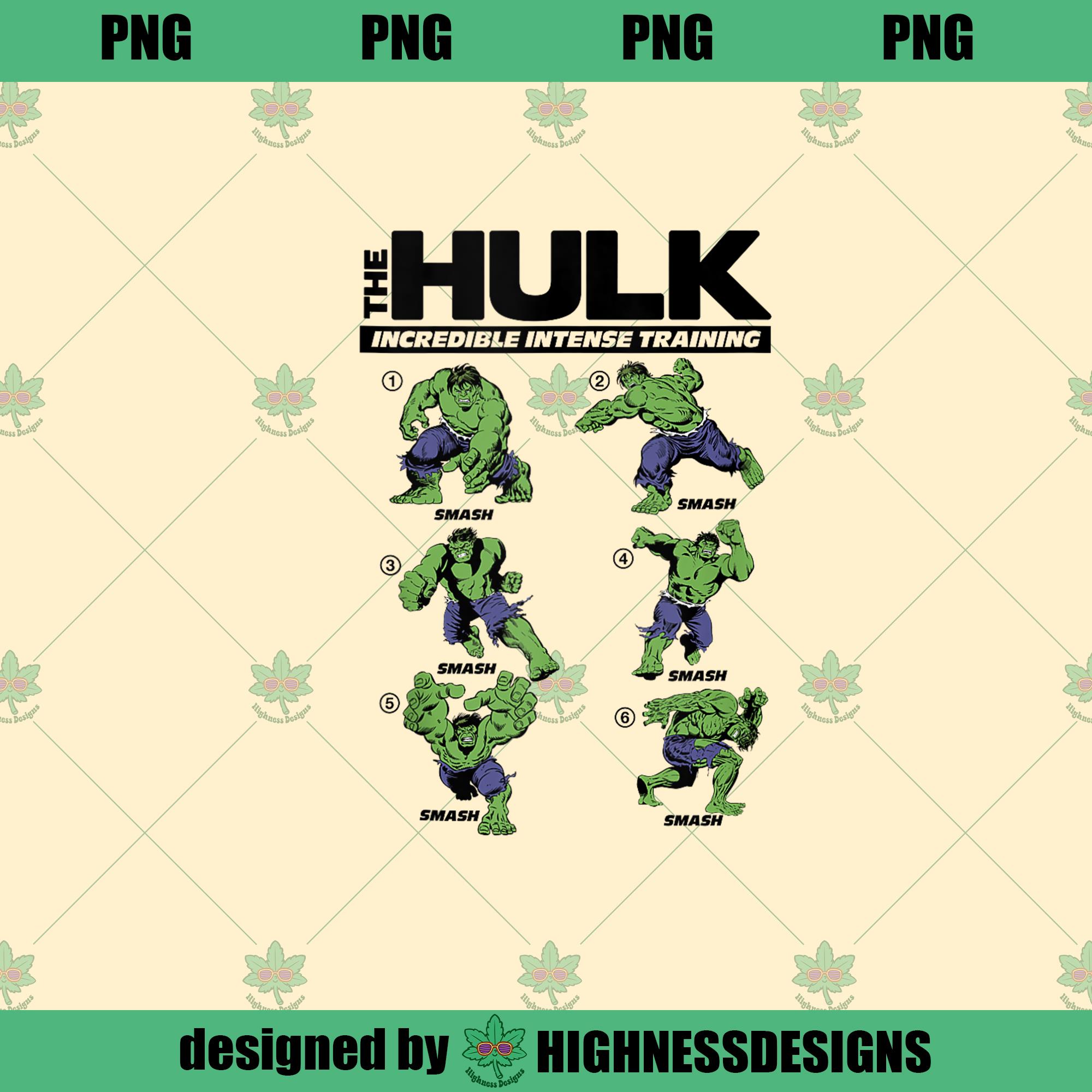 Marvel Hulk Incredible Intense Training Steps Portrait PNG | Inspire Uplift