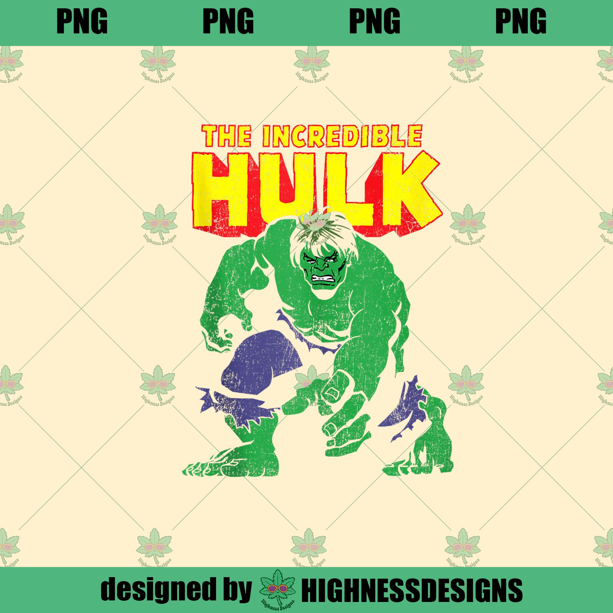 Marvel Vintage Incredible Hulk Action Pose Portrait PNG Dow | Inspire ...