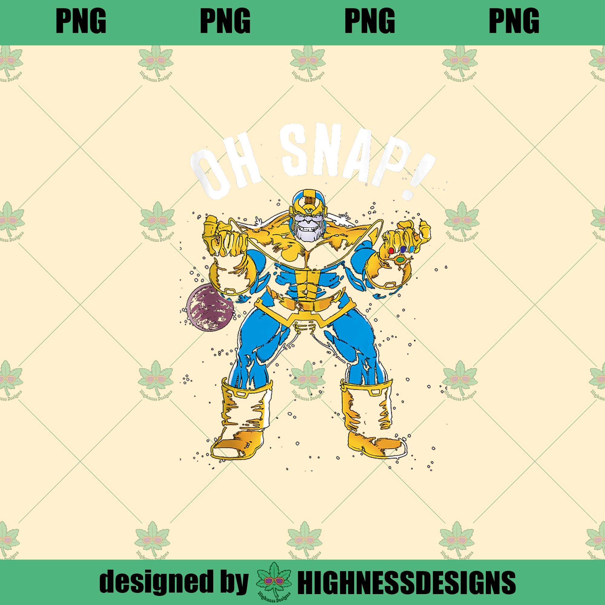 Marvel Thanos Space Oh Snap Retro Comic Style PNG Download | Inspire Uplift