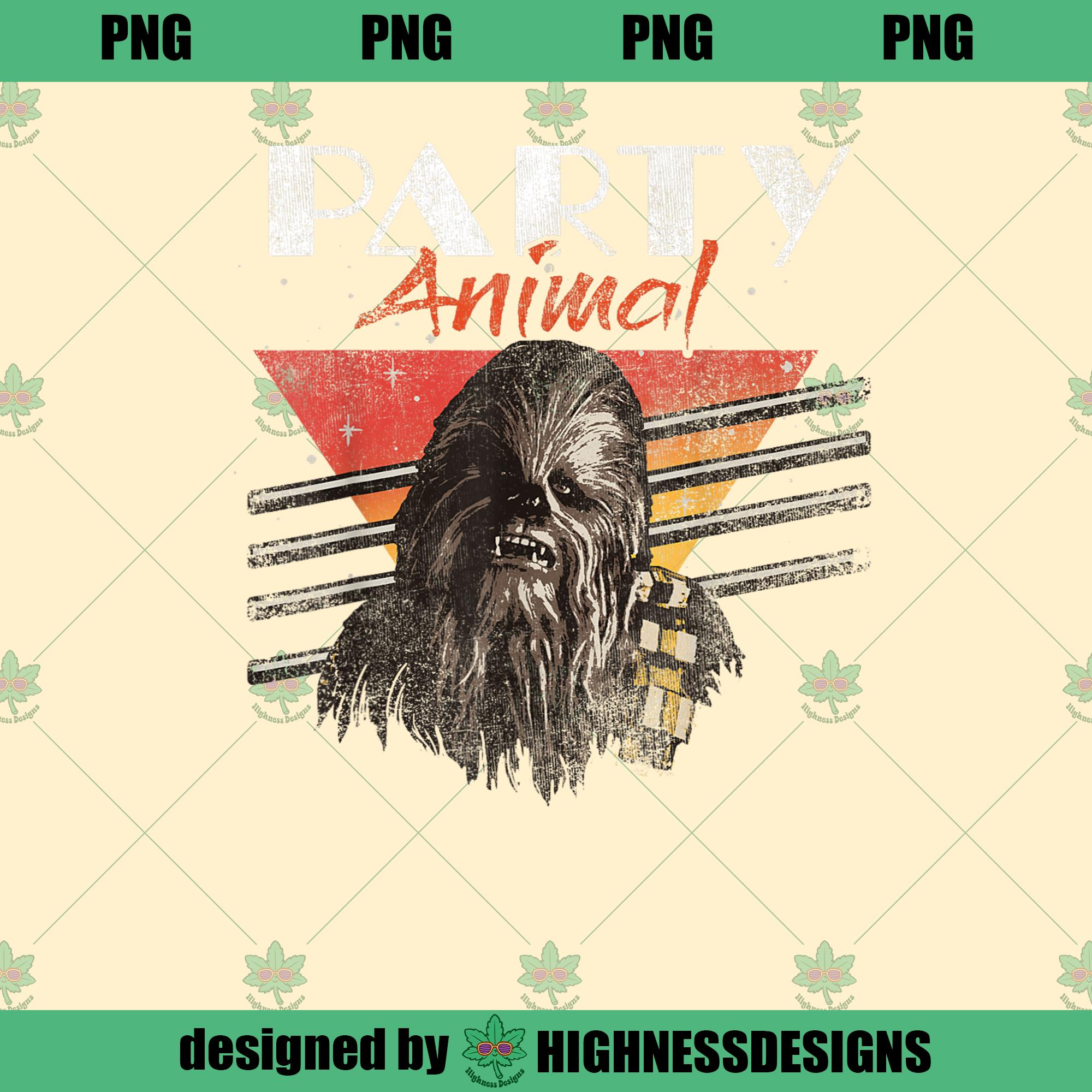Star Wars Chewbacca Party Animal Vintage Graphic PNG Downloa | Inspire ...