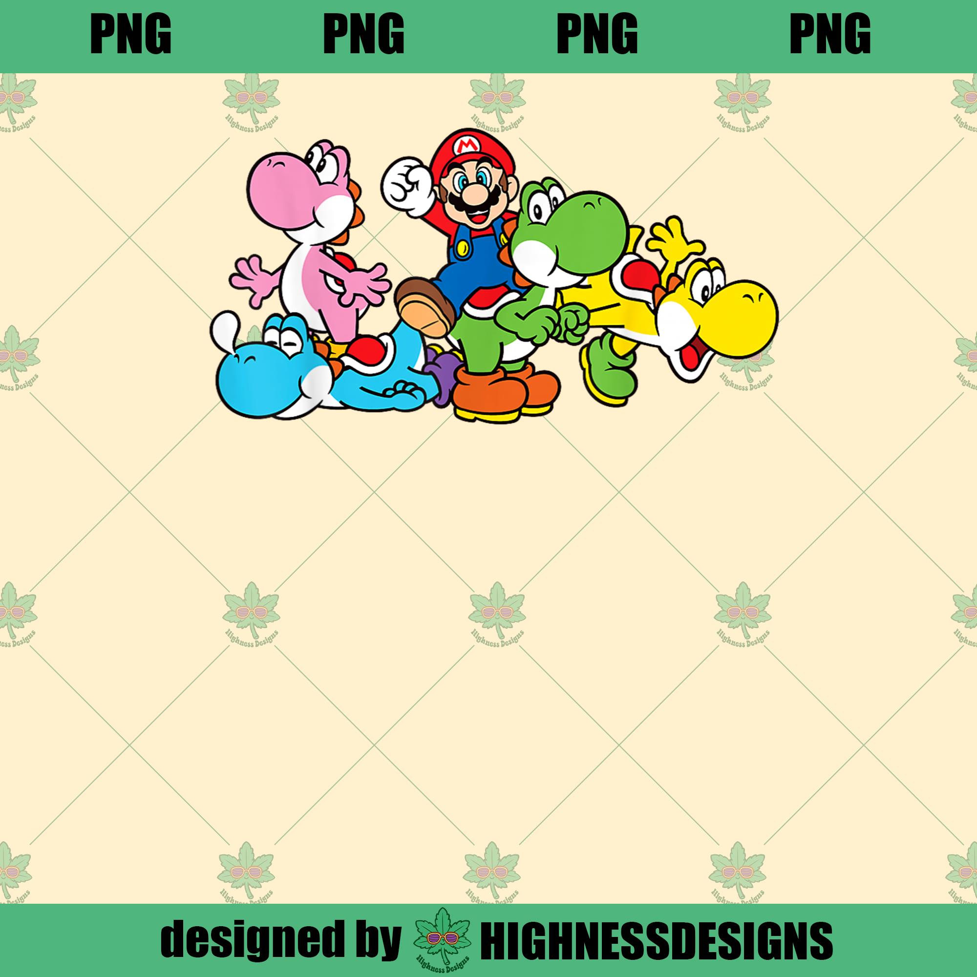 Super Mario Yoshi Ride Group Mashup PNG Download | Inspire Uplift