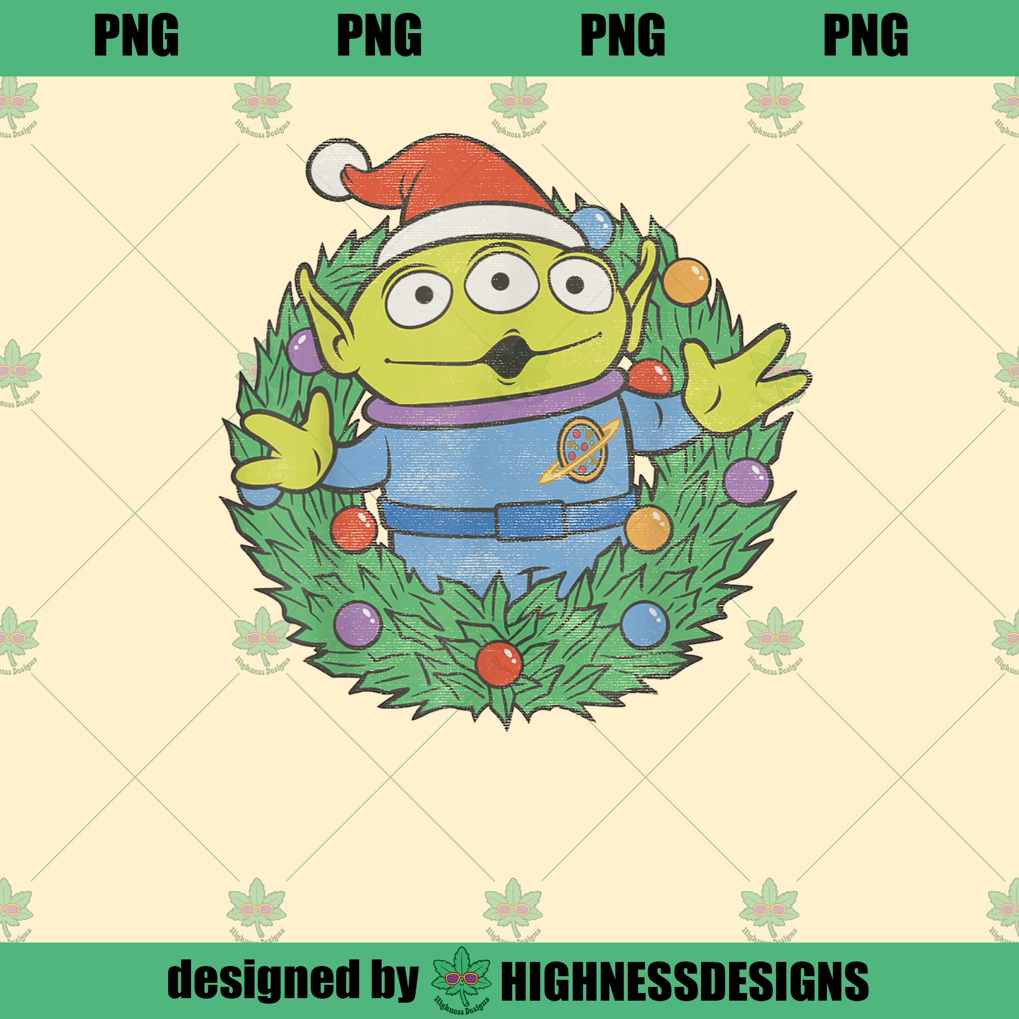 Disney Pixar Toy Story Alien Christmas Wreath PNG Download | Inspire Uplift