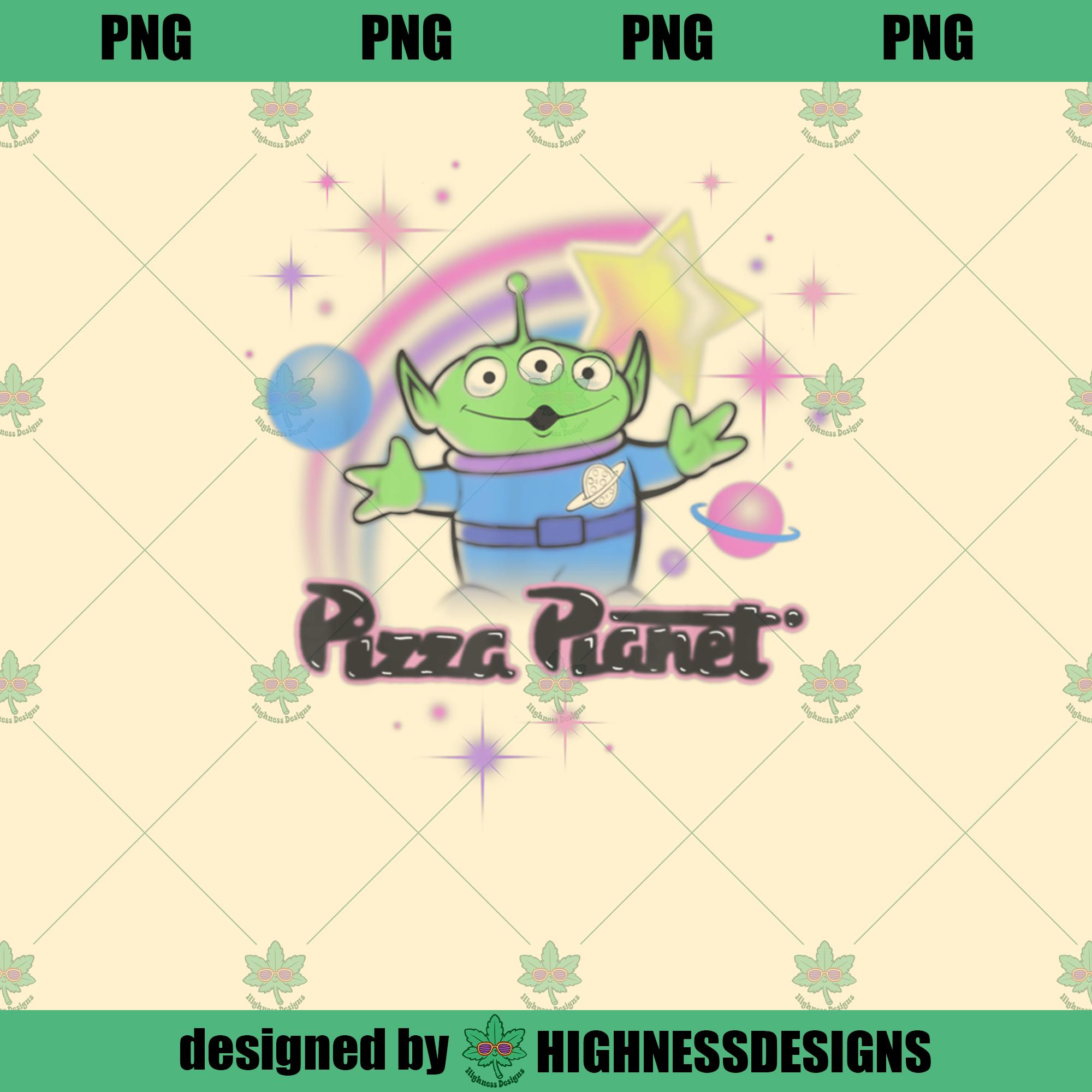 Disney Pixar Toy Story Alien Pizza Planet Airbrush PNG Downl - Inspire ...