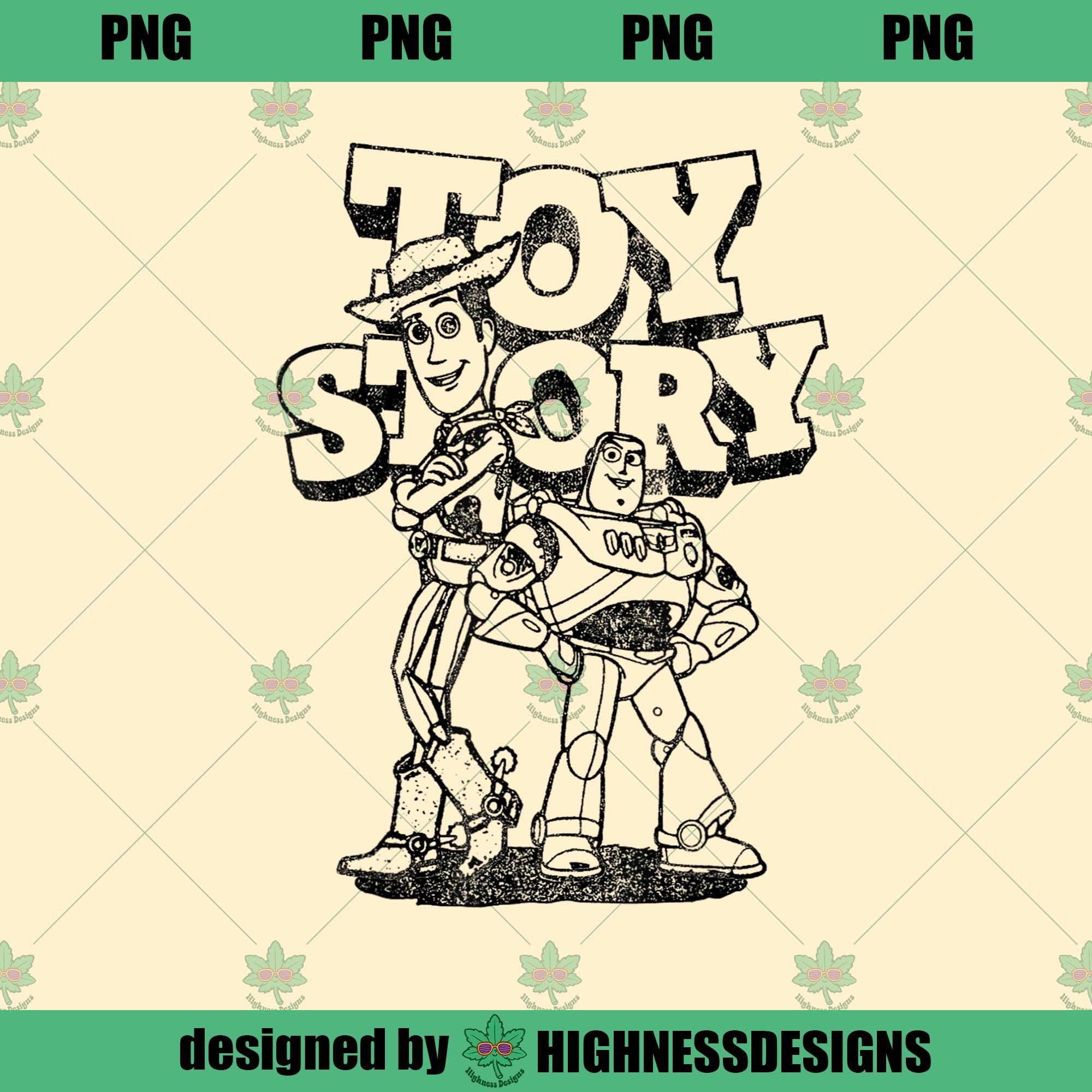 Disney Toy Story Woody And Buzz Outline PNG Download | Inspire Uplift