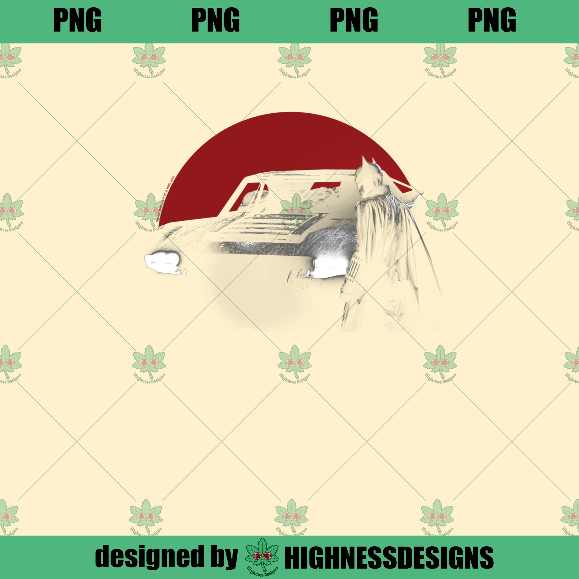 The Batman Red Moon And Batmobile PNG Download | Inspire Uplift