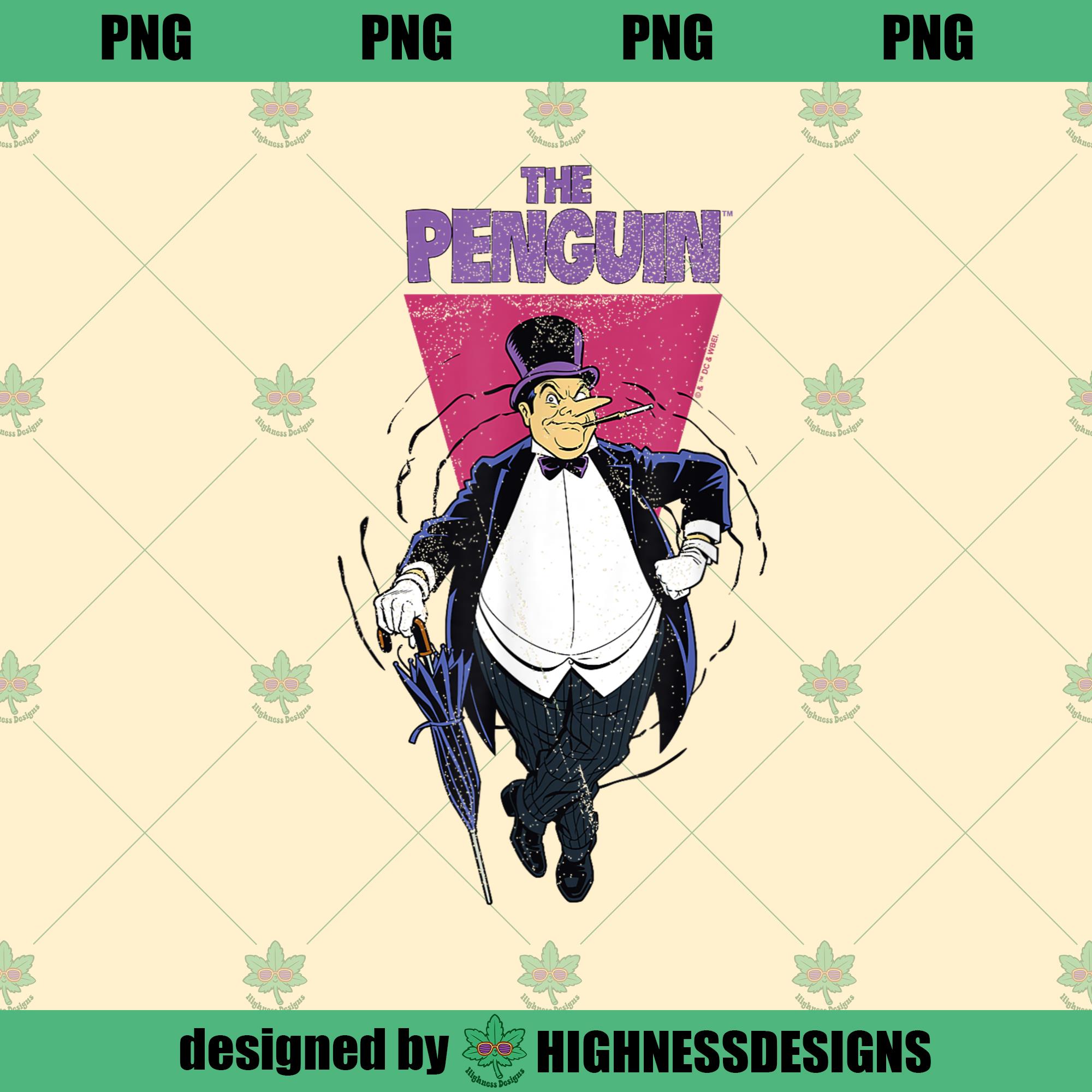 Batman Vintage Classic The Penguin Comic Villain Badge PNG D | Inspire ...