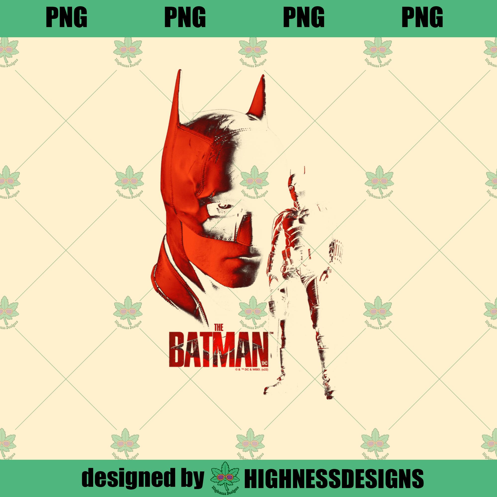 The Batman Big Face Red Lighting Portrait PNG Download | Inspire Uplift