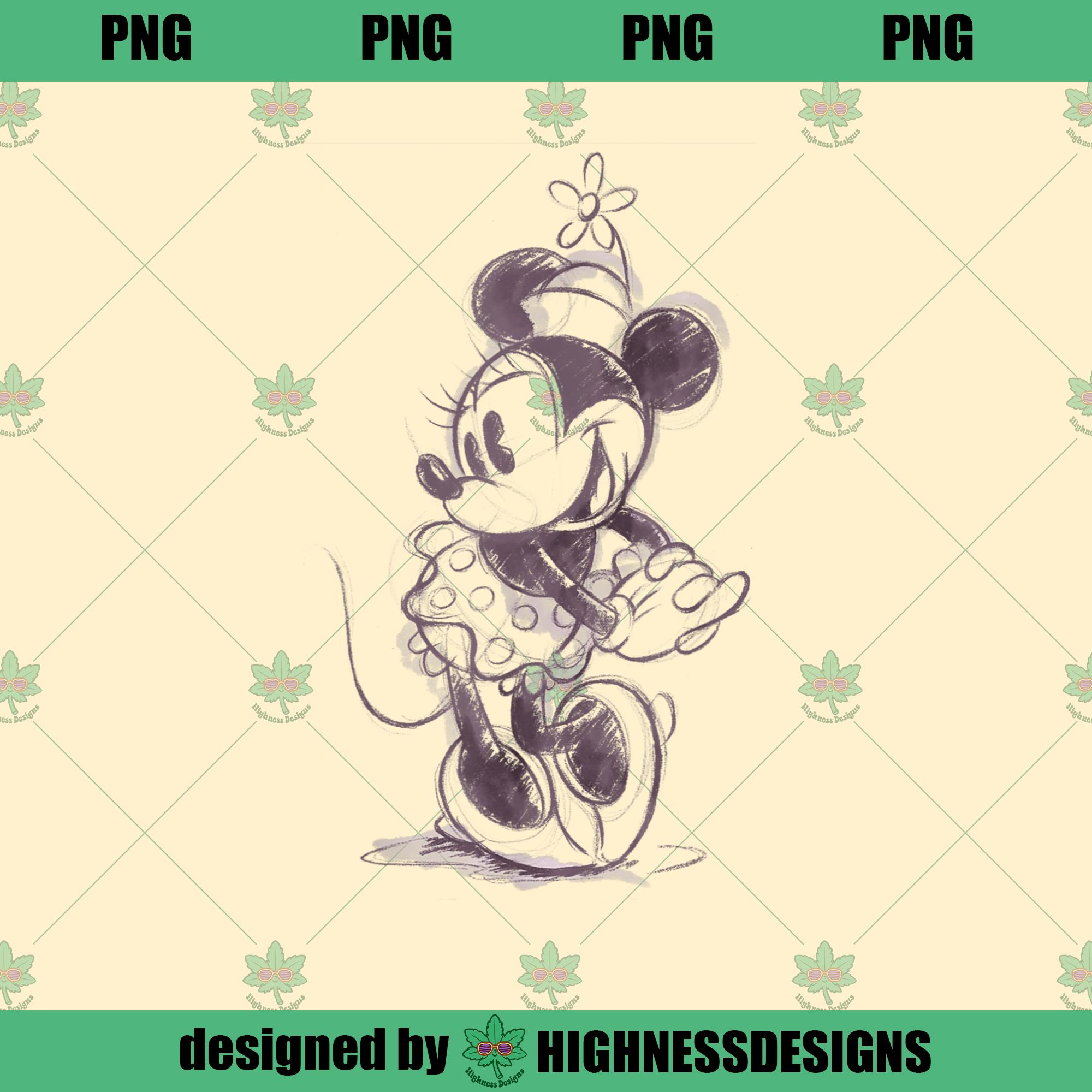 Disney Mickey And Friends Minnie Mouse Sketch Portrait PNG D - Inspire ...