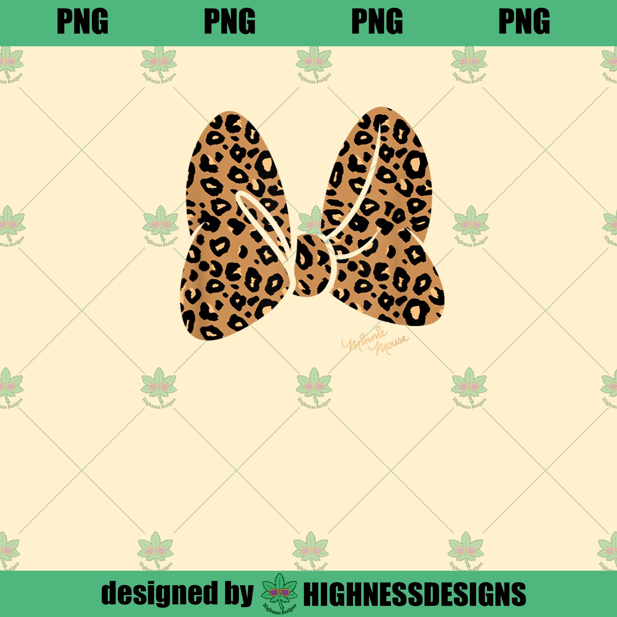 Disney Minnie Mouse Classic Leopard Print Bow PNG Download | Inspire Uplift