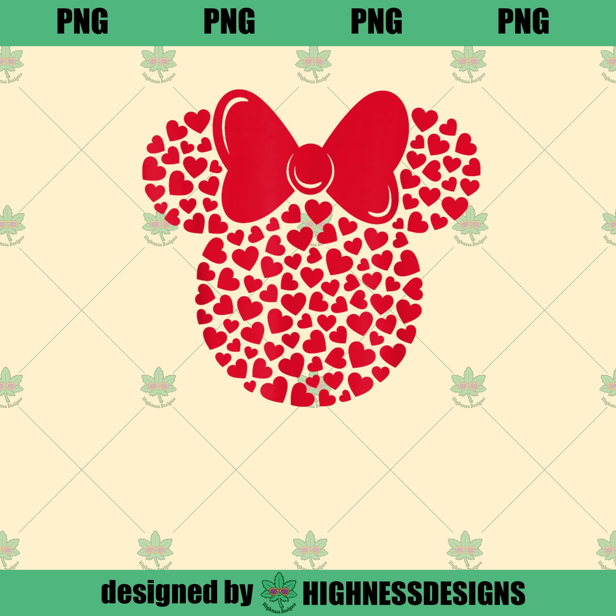 Disney Minnie Mouse Icon Filled with Hearts PNG Download | Inspire Uplift