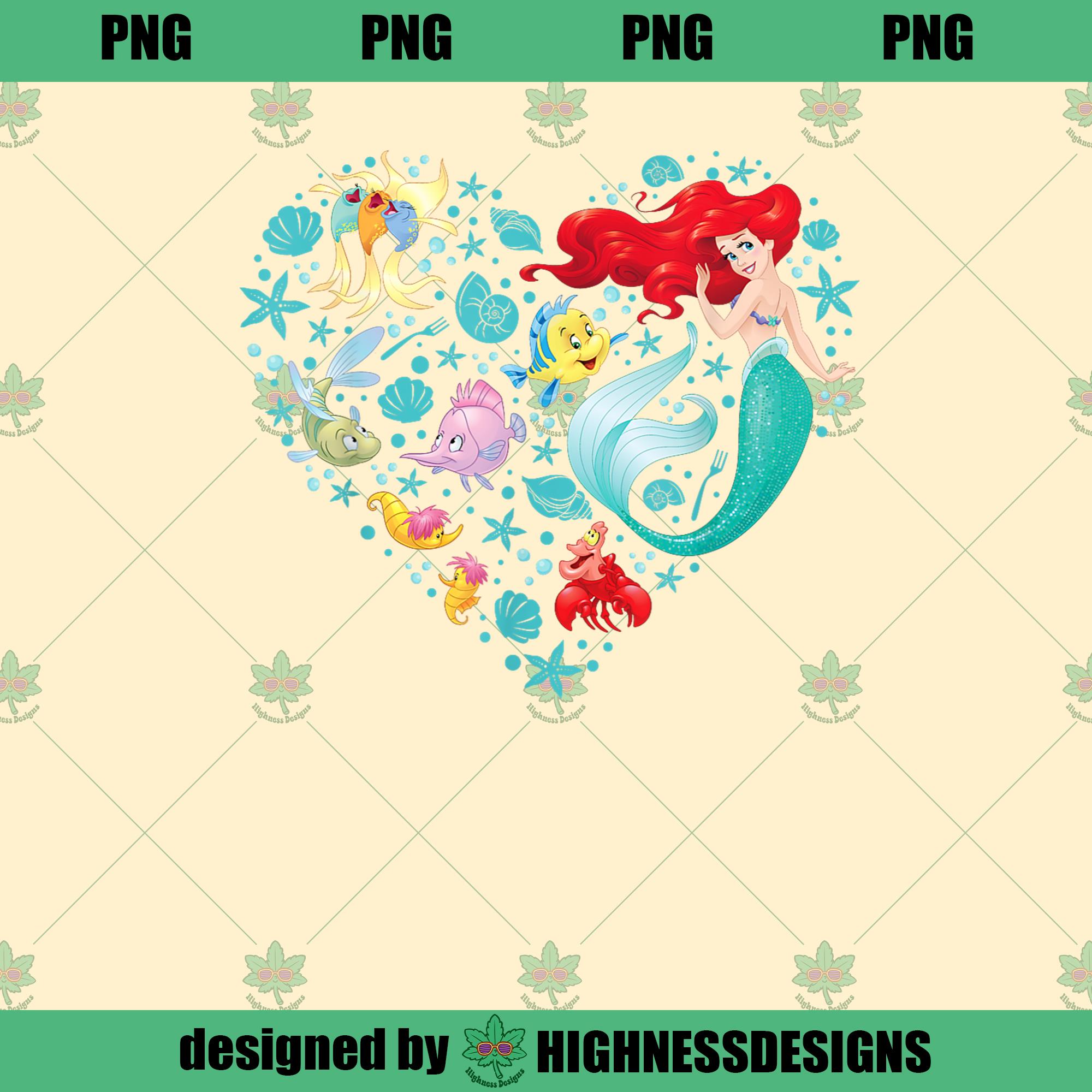 Disney Princess Ariel Flounder and Sebastian Collage Heart P - Inspire ...
