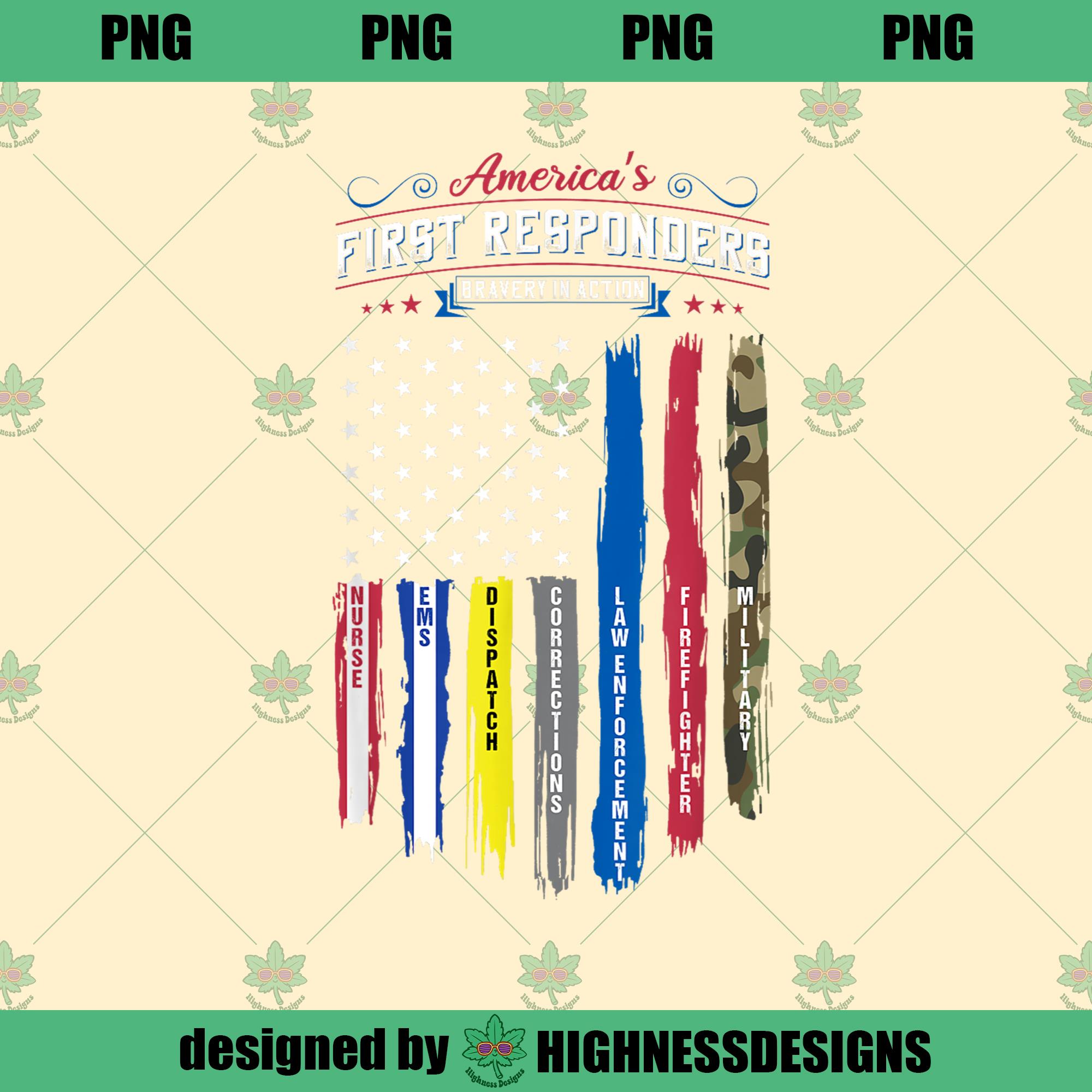 Americas First Responders Flag Support American Heroes PNG D | Inspire ...