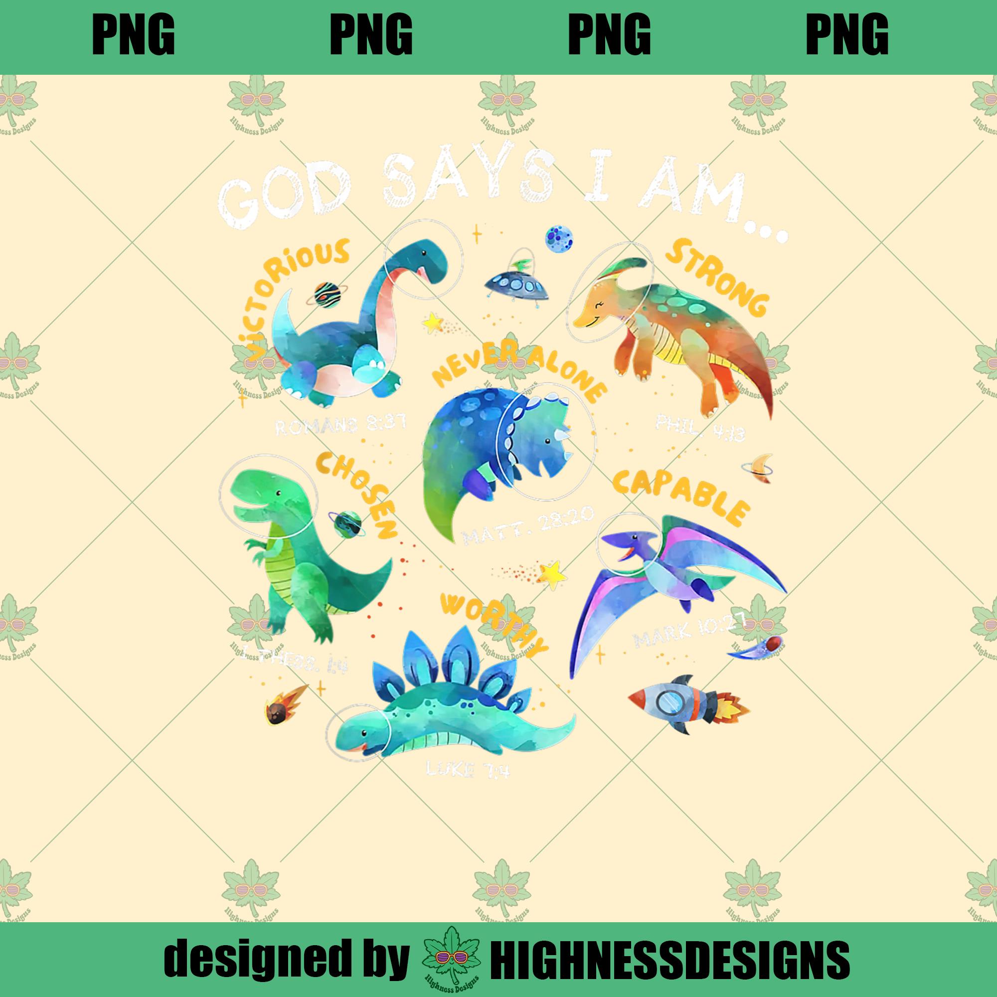 God Says I Am Outer Space Dinosaur Bible Christian Kids Boys - Inspire ...