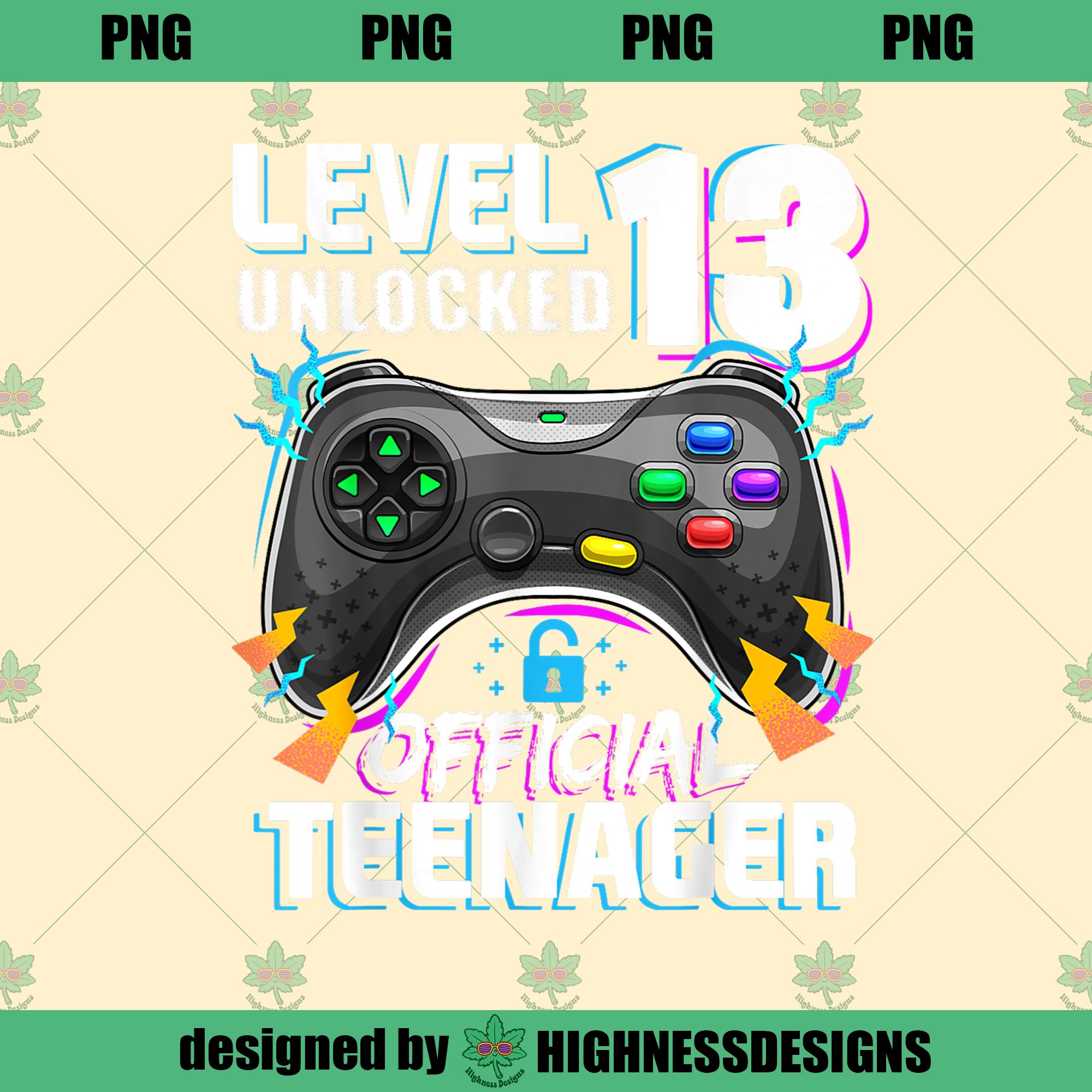 Level 13 Unlocked Official nager Video Game 13th Birthday Hi | Inspire ...