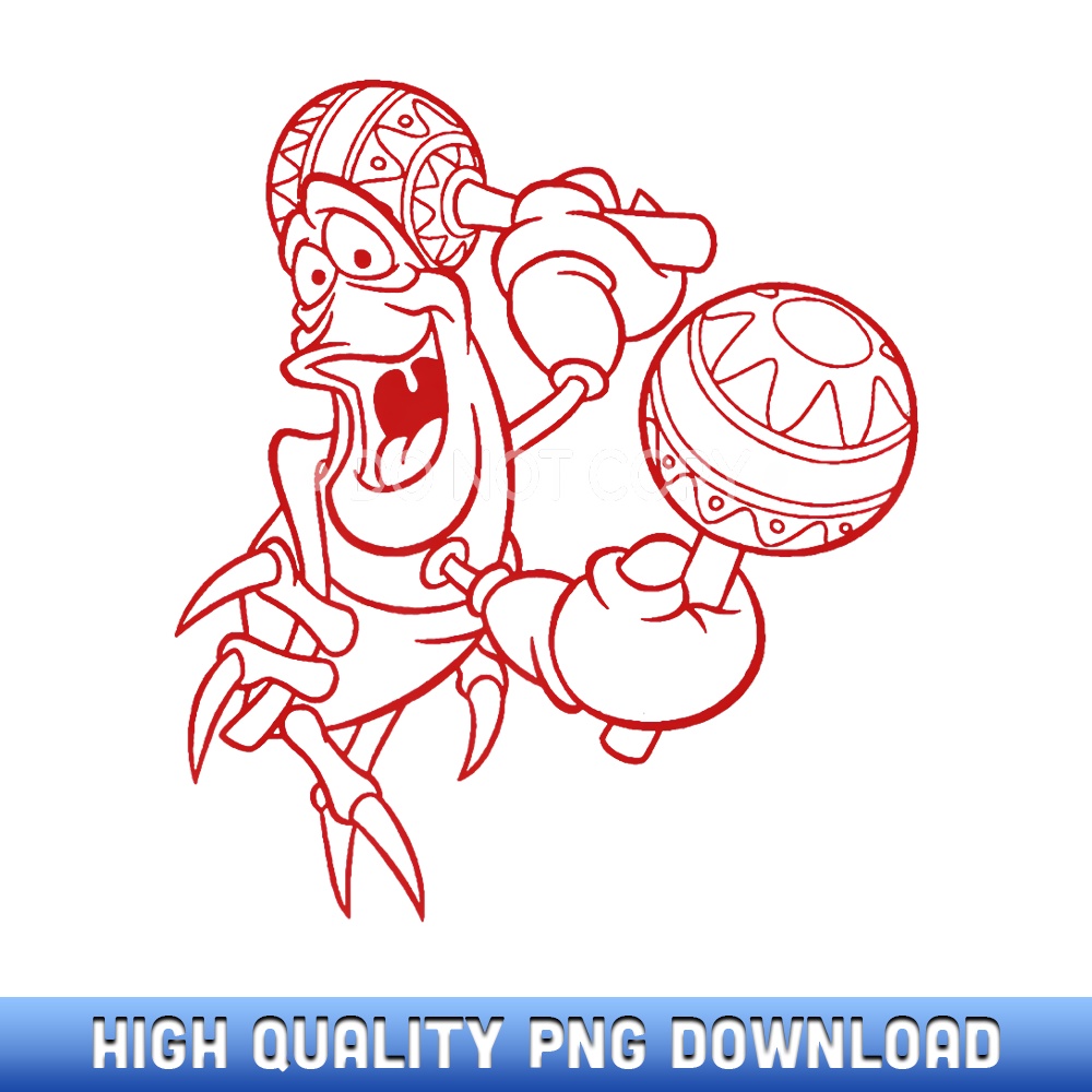 Disney The Little Mermaid Sebastian Contrast Outline Premium | Inspire ...