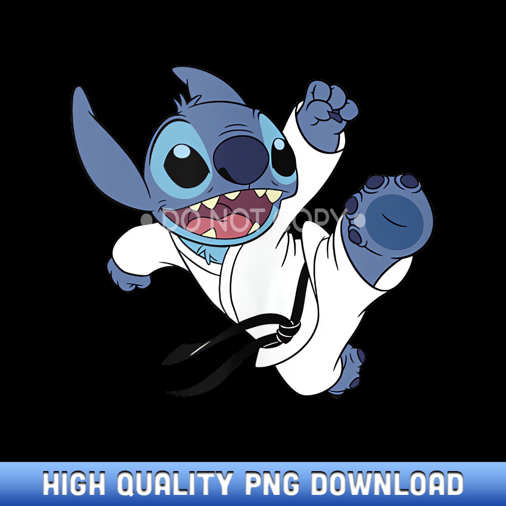 Disney Lilo & Stitch Karate Kick Black Belt Cute Logo Tank T | Inspire ...