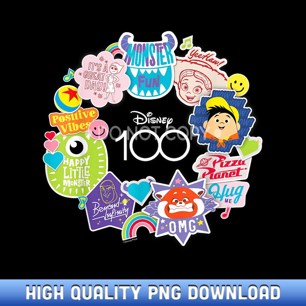 Disney 100 Pixar Happy Faces Sticker Circle D100 - Professio | Inspire ...