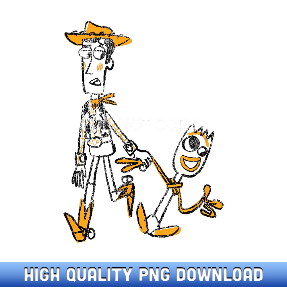 Disney Pixar Toy Story 4 Woody and Forky Sketch T- - Artisan | Inspire ...