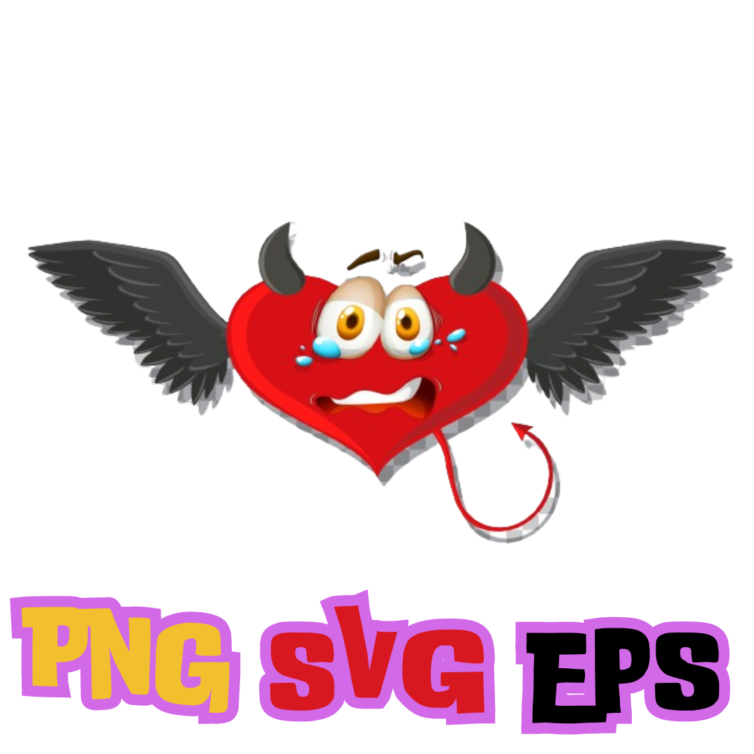 Cry emoji haert heart-shape-devil-with-facial-expression svg - Inspire ...