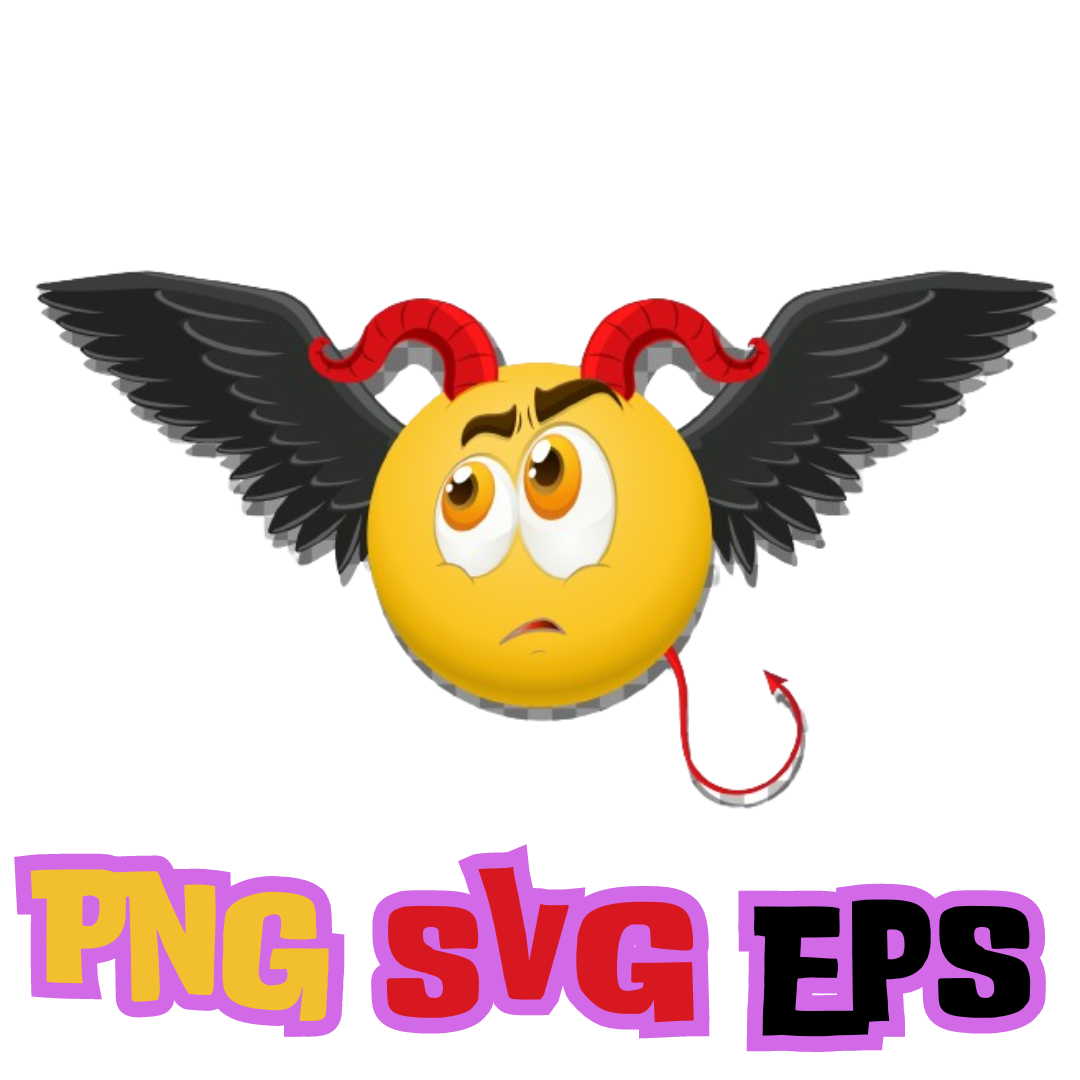 confused wings Emoji svg Heart Angel Devil Vector File Plott | Inspire ...