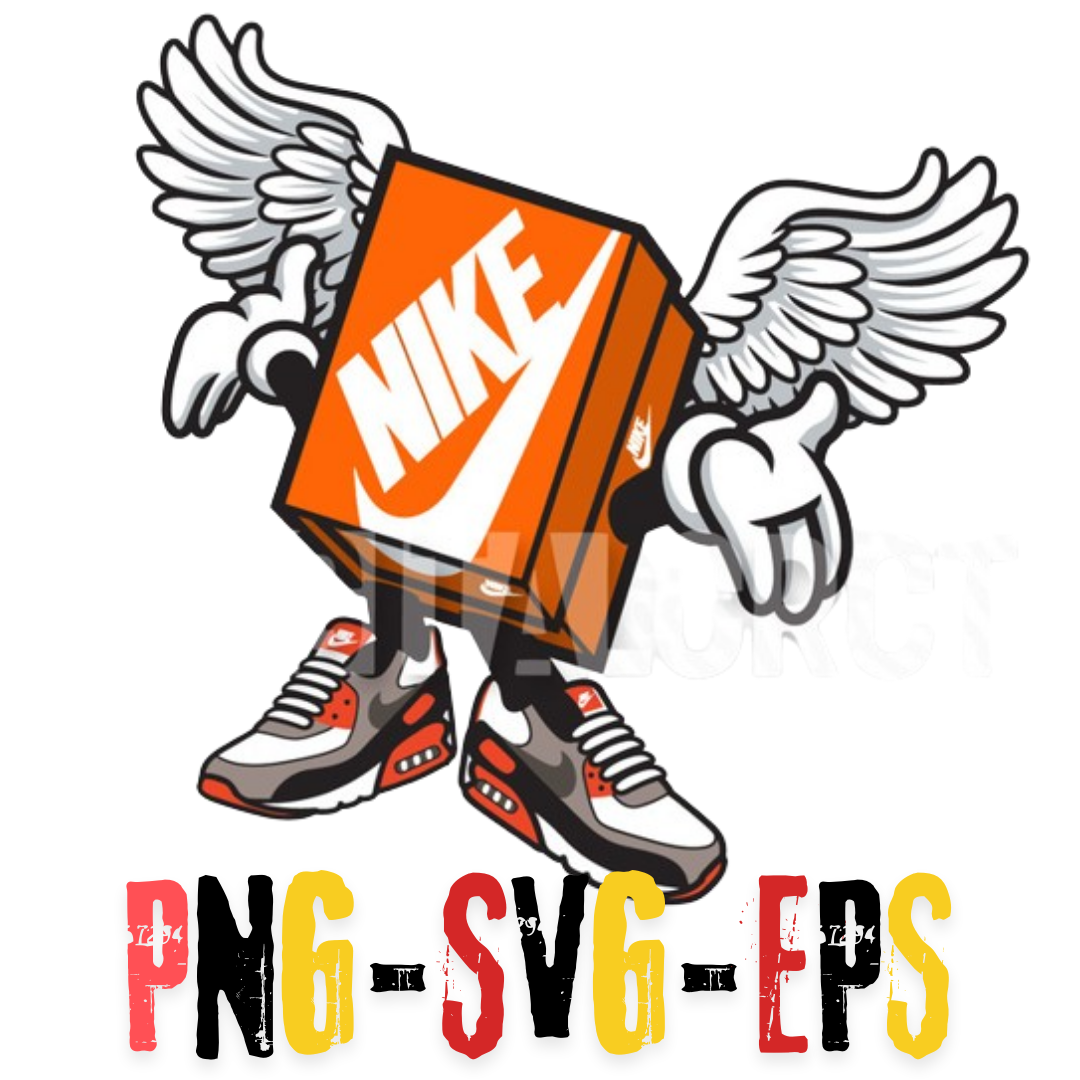 Cartoon Nike Shoe Box with Wings and Sneakers - Layered SVG, | Inspire ...