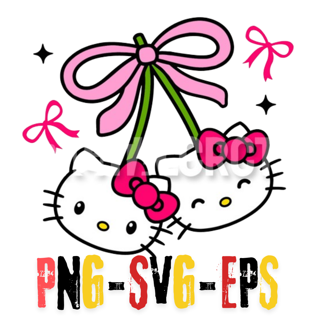 Hello Kitty Bows Clipart - Layered SVG PNG EPS for Crafts an | Inspire ...