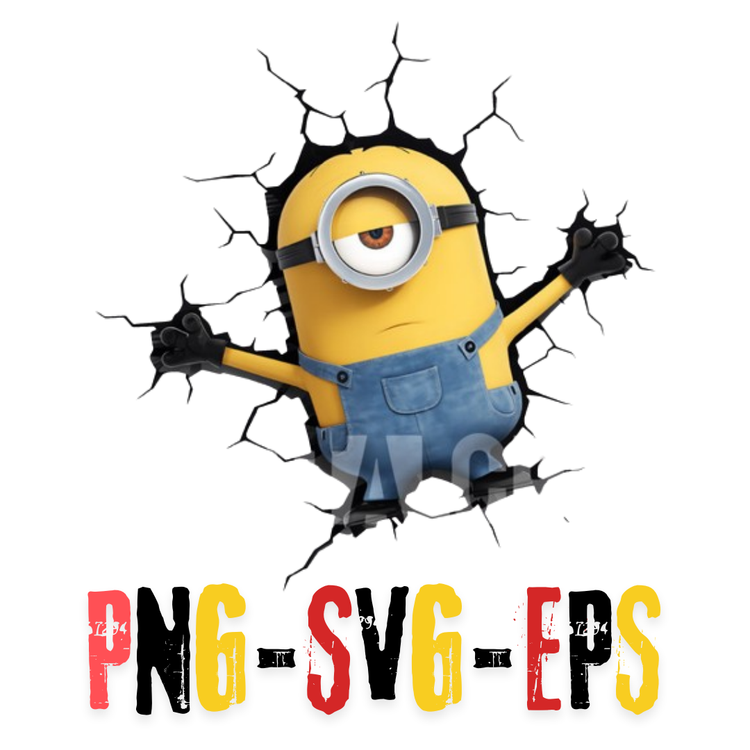 Transparent Minion Breaking Through Wall PNG EPS SVG | Inspire Uplift