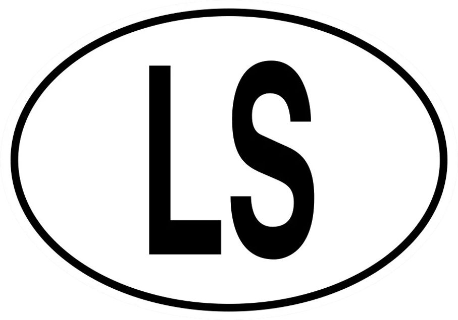 LS Lesotho Country Code Oval Sticker Self Adhesive Vinyl Bas | Inspire ...