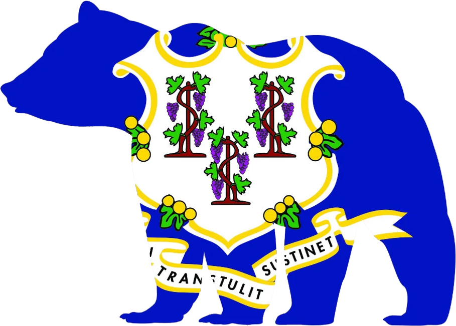 Connecticut State Shaped EMT Flag Sticker Self Adhesive Viny | Inspire Uplift