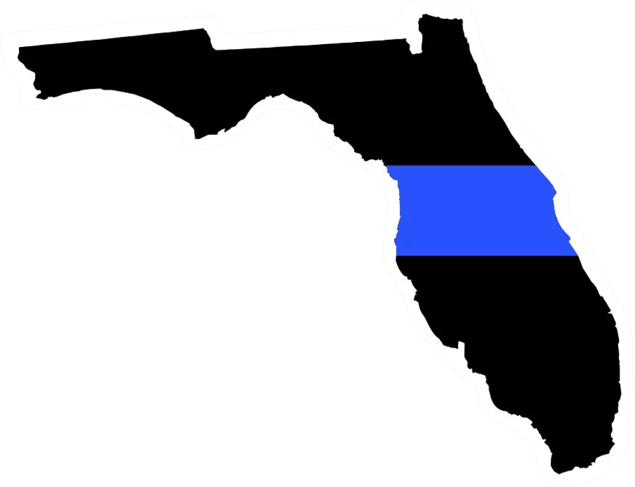 Florida State Shaped The Thin Blue Line Sticker Self Adhesiv | Inspire ...