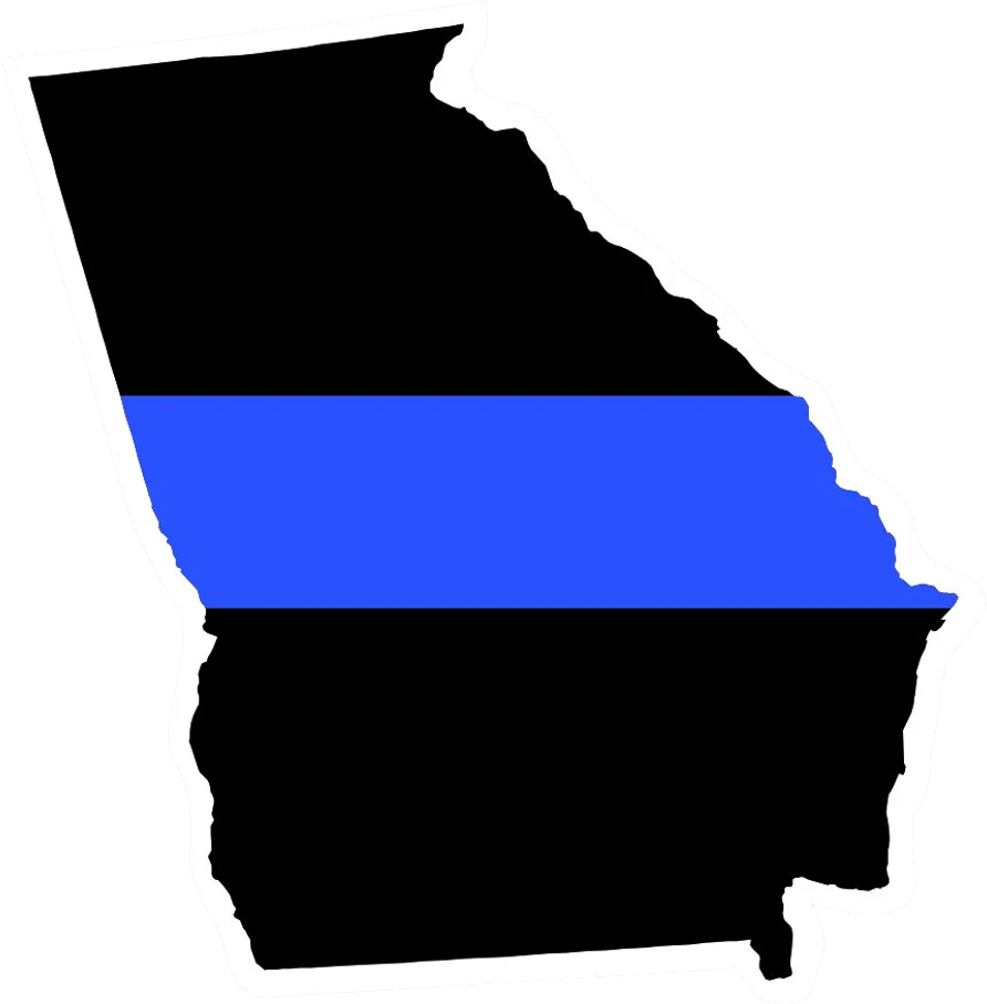 Georgia State Shaped The Thin Blue Line Sticker Self Adhesiv | Inspire ...