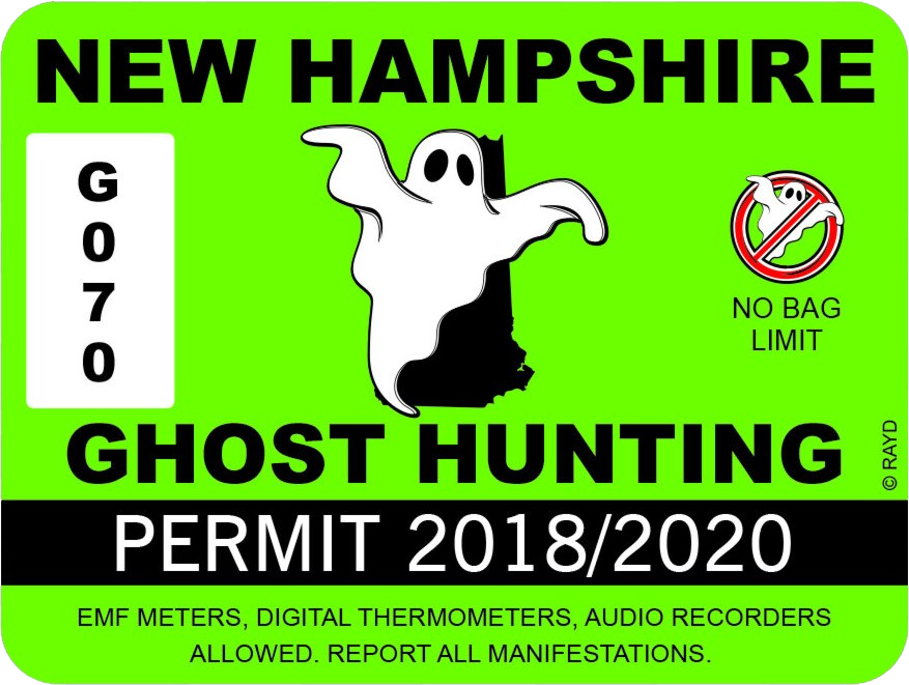 New Hampshire Ghost Hunting Permit Sticker Self Adhesive Vin - Inspire ...