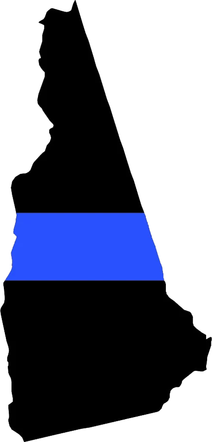 New Hampshire State Shaped The Thin Blue Line Sticker Self A | Inspire ...