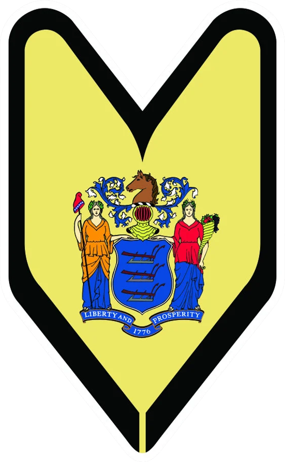 New Jersey Driver Badge Sticker Self Adhesive Vinyl wakaba l | Inspire ...