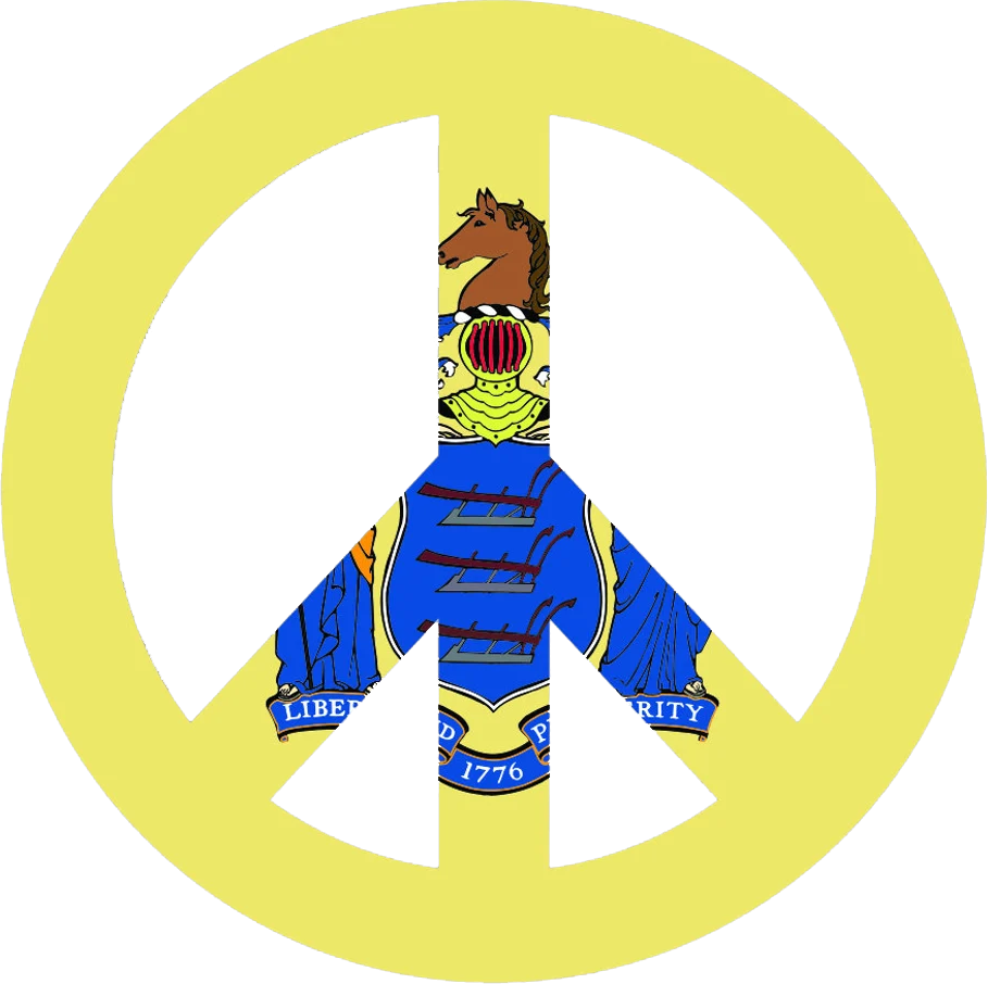 New Jersey Flag Peace Symbol Sticker Self Adhesive Vinyl NJ | Inspire ...