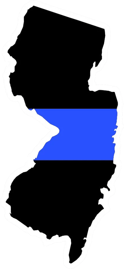New Jersey State Shaped The Thin Blue Line Sticker Self Adhe | Inspire ...