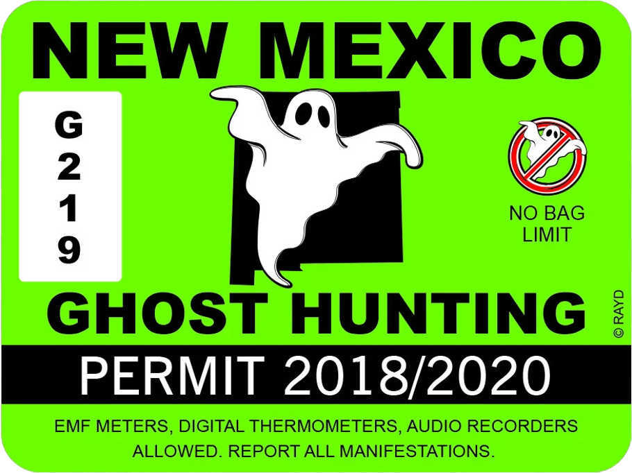 New Mexico Ghost Hunting Permit Sticker Self Adhesive Vinyl | Inspire ...