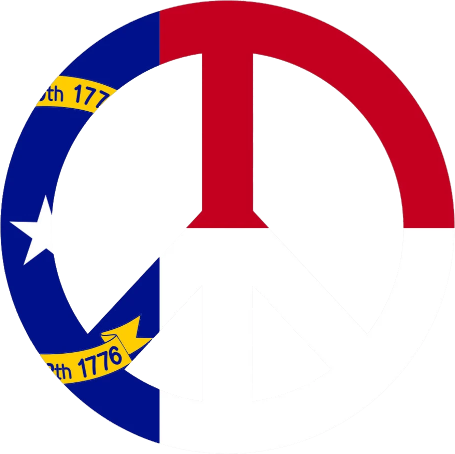 North Carolina Flag Peace Symbol Sticker Self Adhesive Vinyl | Inspire ...