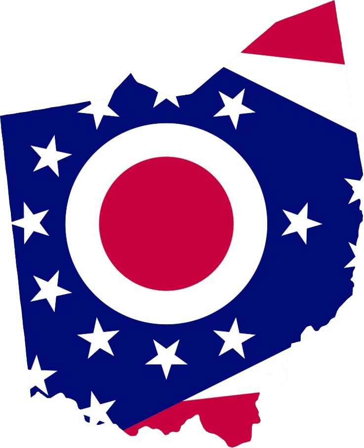 Ohio State Shaped Flag Sticker Self Adhesive Vinyl OH - C308 | Inspire ...