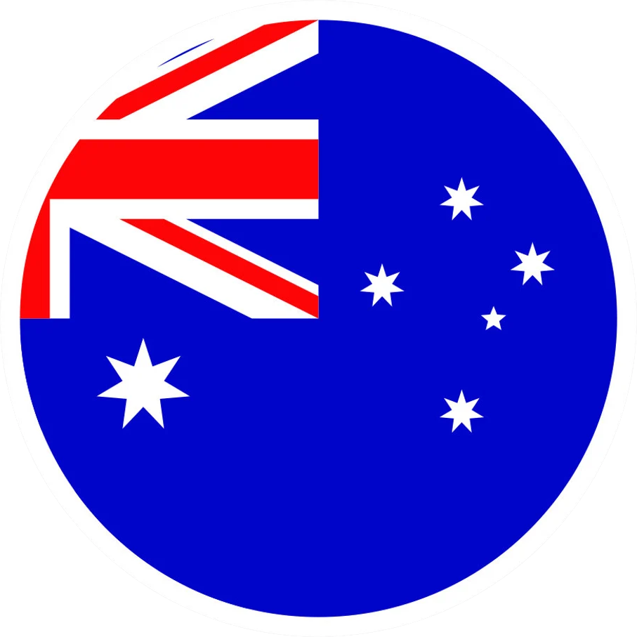 Round Australian Flag Sticker Self Adhesive Vinyl Australia | Inspire ...