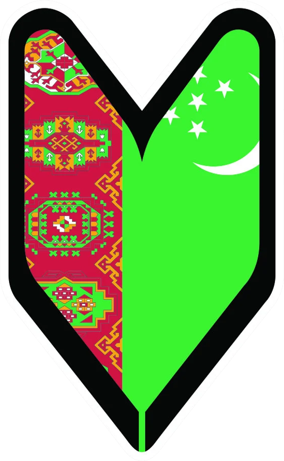 Turkmen Driver Badge Sticker Self Adhesive Vinyl wakaba leaf | Inspire ...