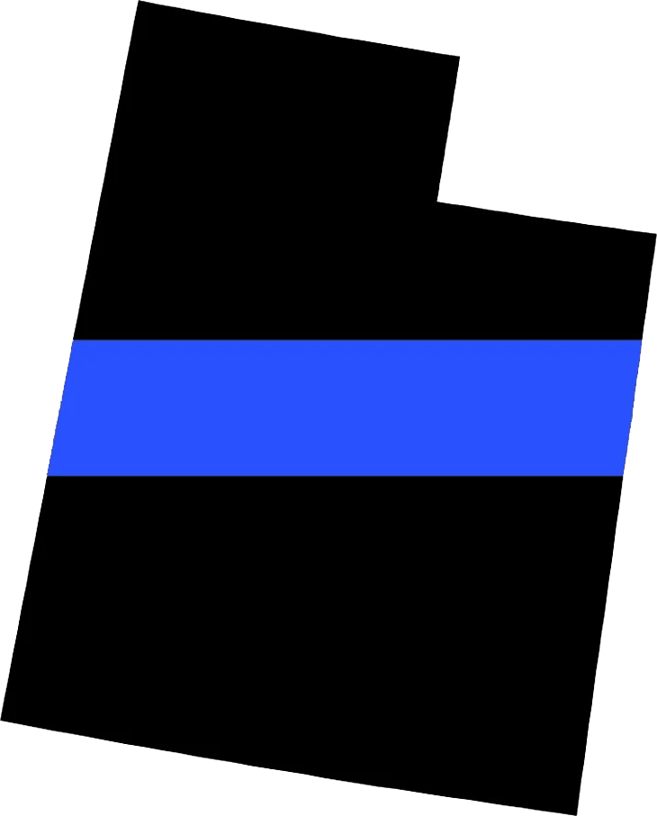 Utah State Shaped The Thin Blue Line Sticker Self Adhesive V | Inspire ...
