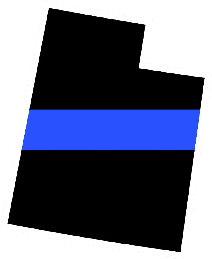 Utah State Shaped The Thin Blue Line Sticker Self Adhesive V | Inspire ...