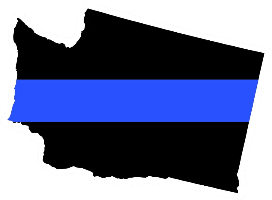 Washington State Shaped The Thin Blue Line Sticker Self Adhe | Inspire ...