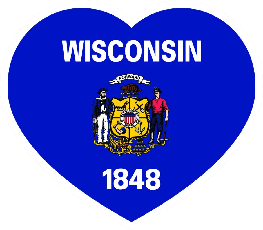 Wisconsin Heart Sticker Self Adhesive Vinyl WI love hearts p | Inspire ...