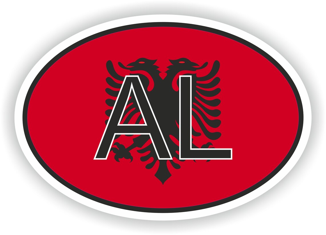 ALBANIA Country Code Oval Sticker with Flag for Bumper Lapto | Inspire ...