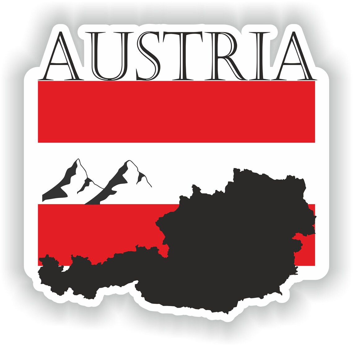 Austria Country Project Flag - Vinyl Sticker | Inspire Uplift